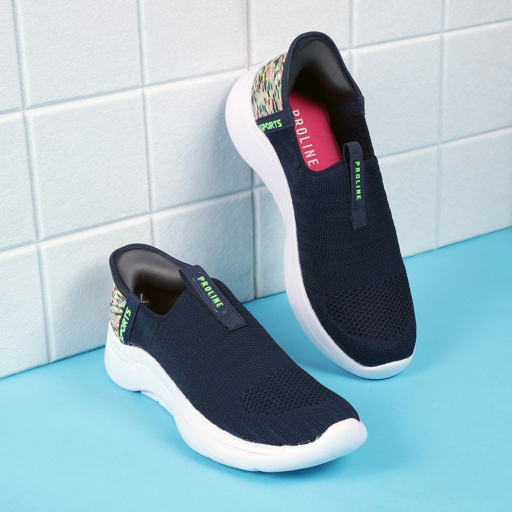 Womens Blue Walk Slip-Ons - Walkwayshoes