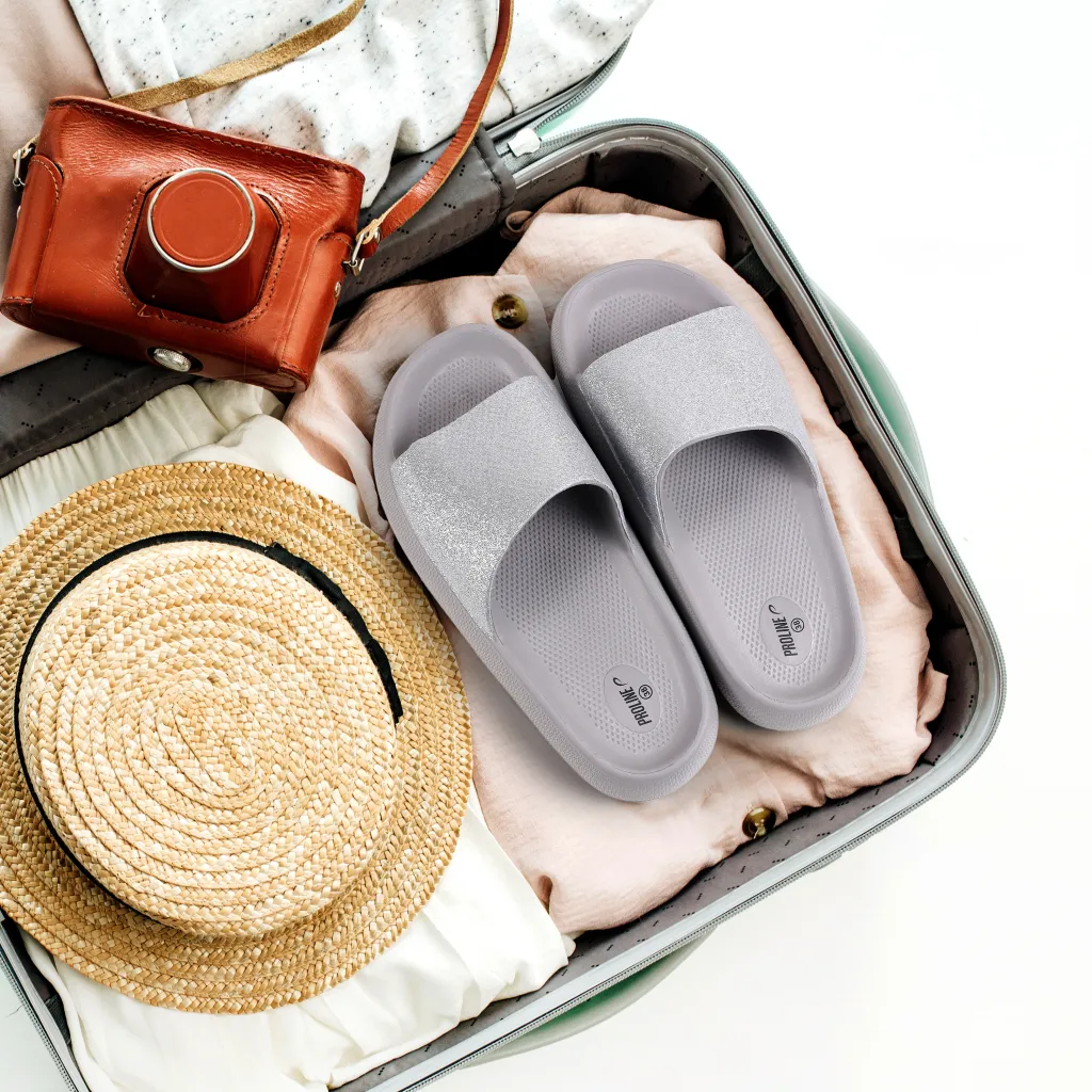 Womens Gun-Metal Open Slip-Ons - Walkwayshoes